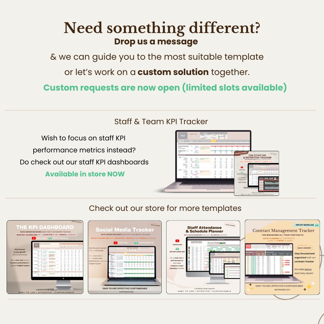 Team & Department KPI Goals Tracker - Quarterly Report With Annual ...