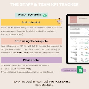 The Staff & Team KPI Tracker | KPI Dashboard Report for Staff, Employee ...