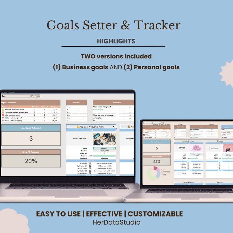 The Goal Setter and Tracker | Business Goals, Personal Goals | OKR Setting | Simple Goal Setting ...