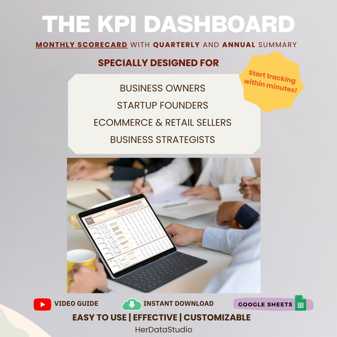 Business Performance Tracker KPI Dashboard Monthly Report With ...