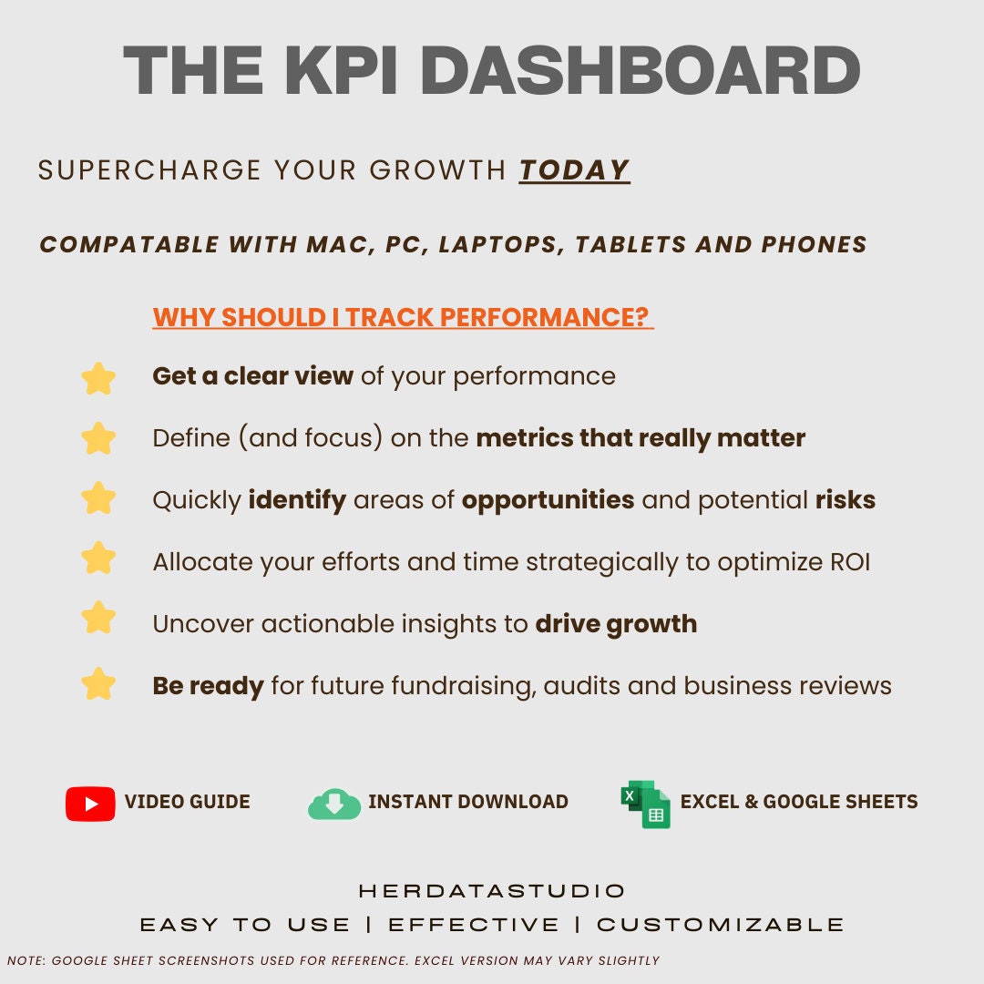 Business Performance Tracker KPI Dashboard - Monthly Tracker With ...