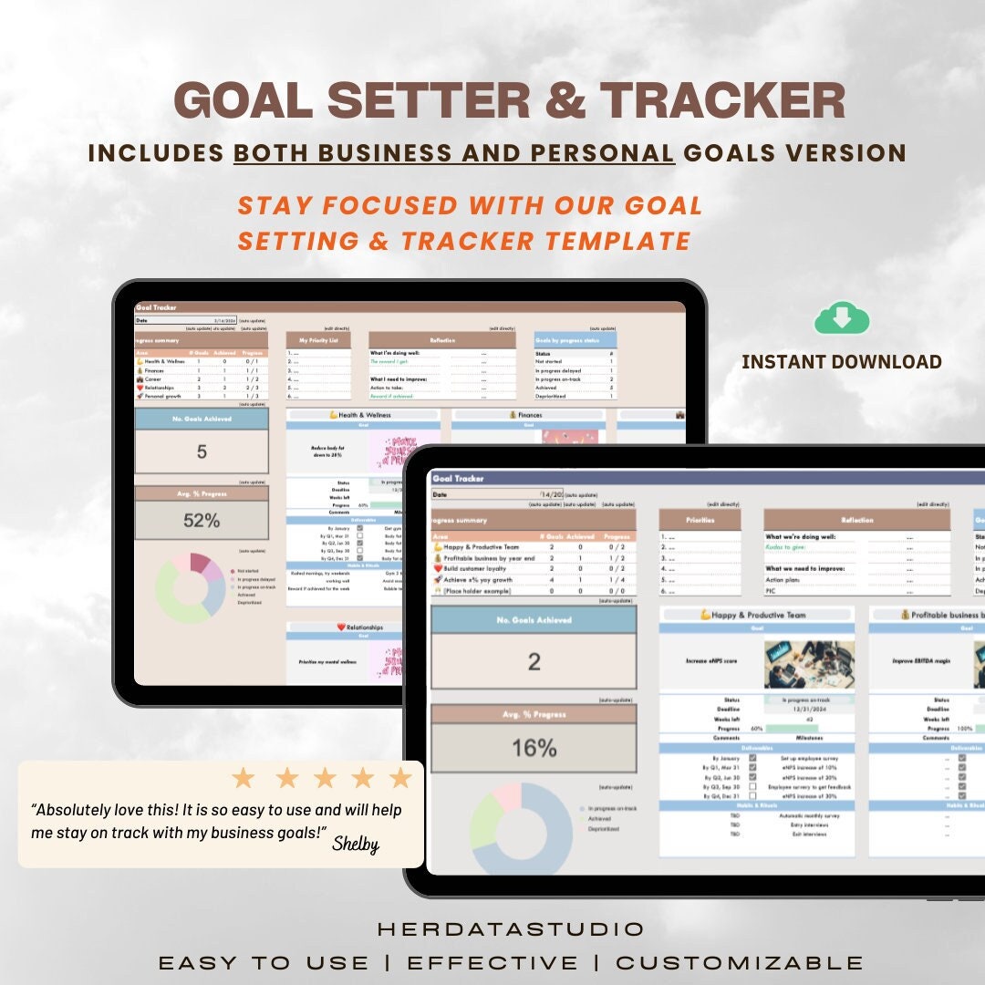 The Goal Setter and Tracker | Business Goals, Personal Goals | OKR ...