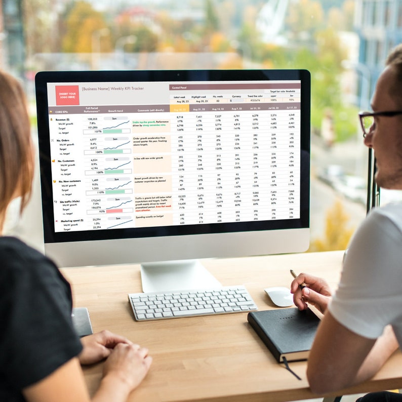 Business Performance Tracker KPI Dashboard Weekly Tracker With Monthly ...