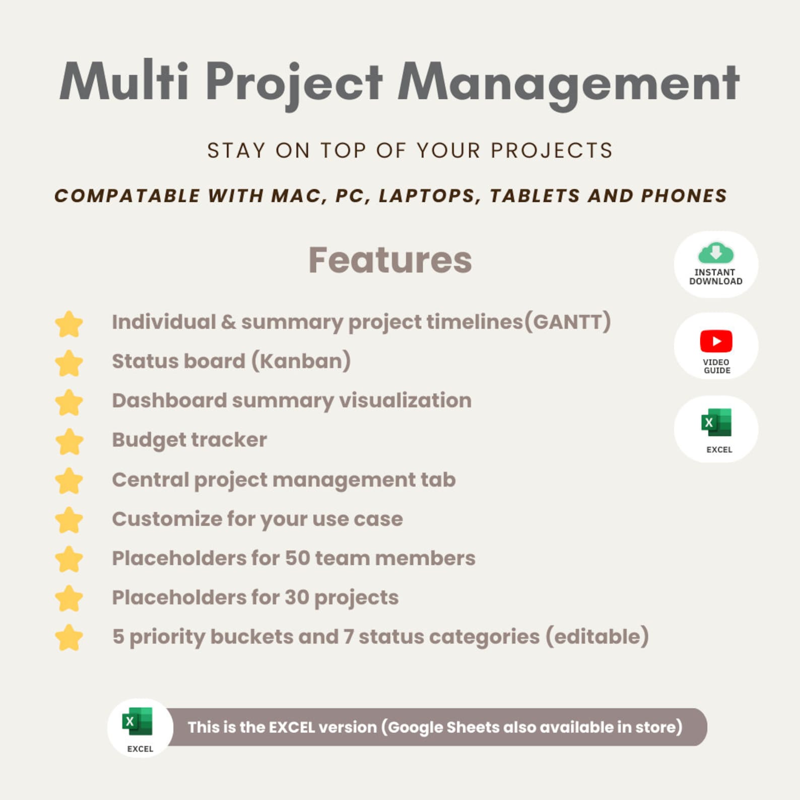 Multi Project Manager | Kanban Status Board, GANTT Timeline, Budget Tracking- Premium Version in ...