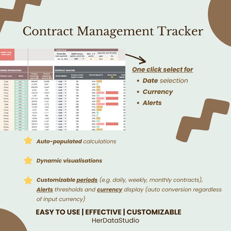 The Contract Management Tracker Report Manage Your Contracts Efficiently in One Place - Etsy ...