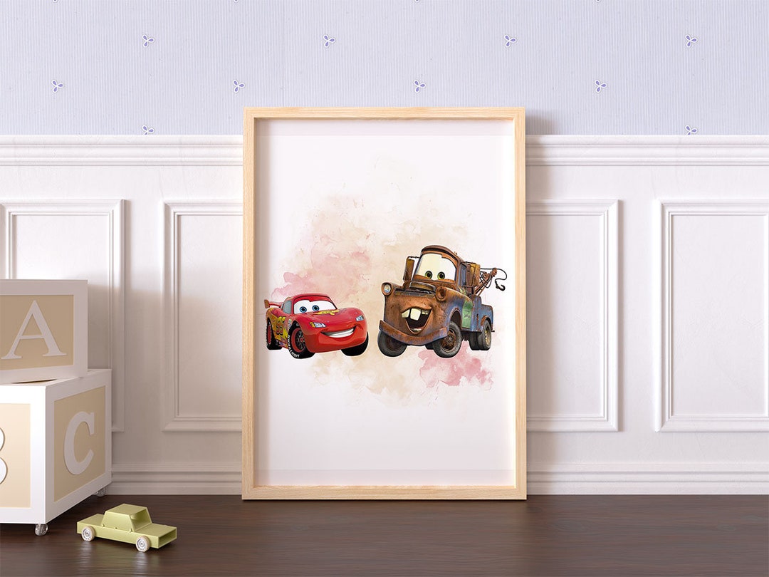 Cars Movie Poster Cars Print Lightning Mcqueen Tow Mater Poster Wall ...