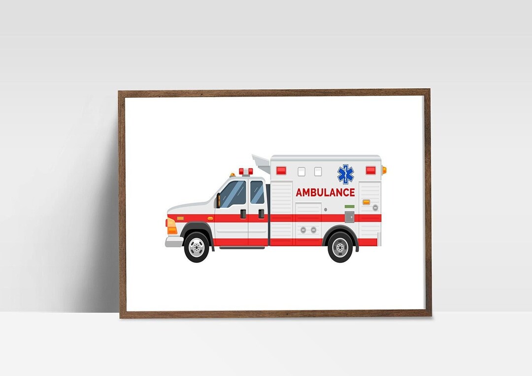 Ambulance Wall Art Ambulance Print Ambulance Poster Emergency Vehicle ...
