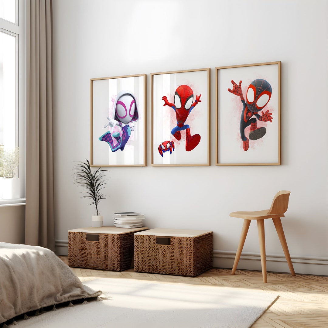 Spidey and Friends Poster Set of 3 Spiderman Nursery Art Ghost Spidey ...