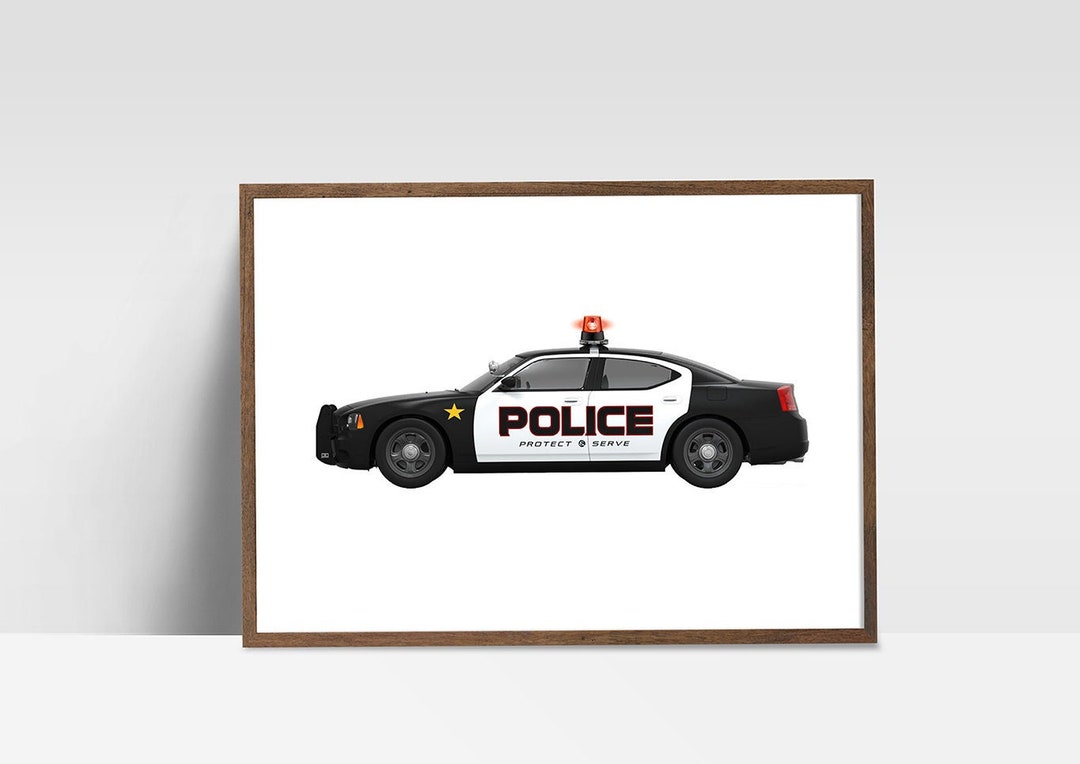 Police Wall Art Print, Police Car Poster, Police Car Wall Art, Vehicle ...