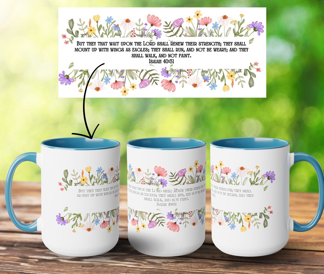 Christian Mug, Floral Bible Verse Mug, Scripture Coffee Mug, Bible ...
