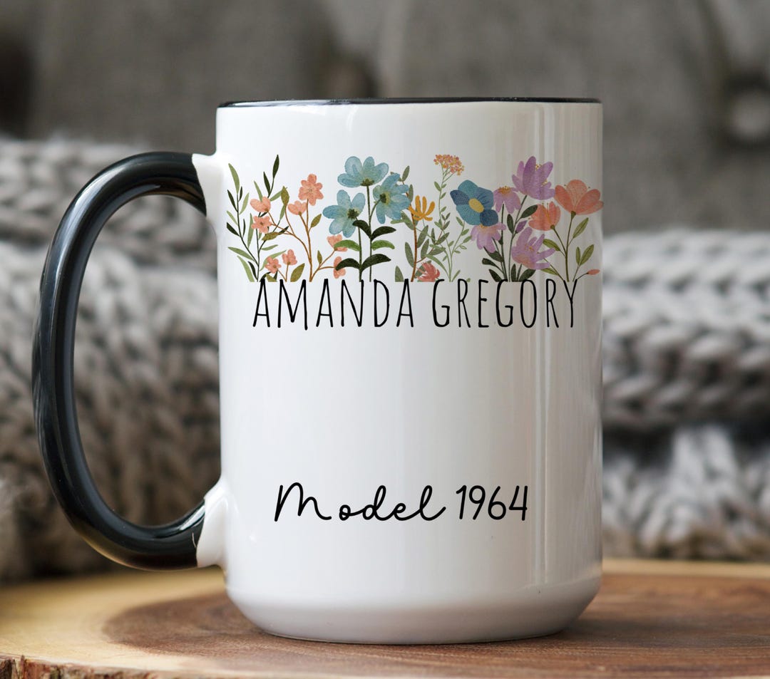 60th Birthday Wildflowers Mug Model 1964 Mug Personalized 60th Birthday ...