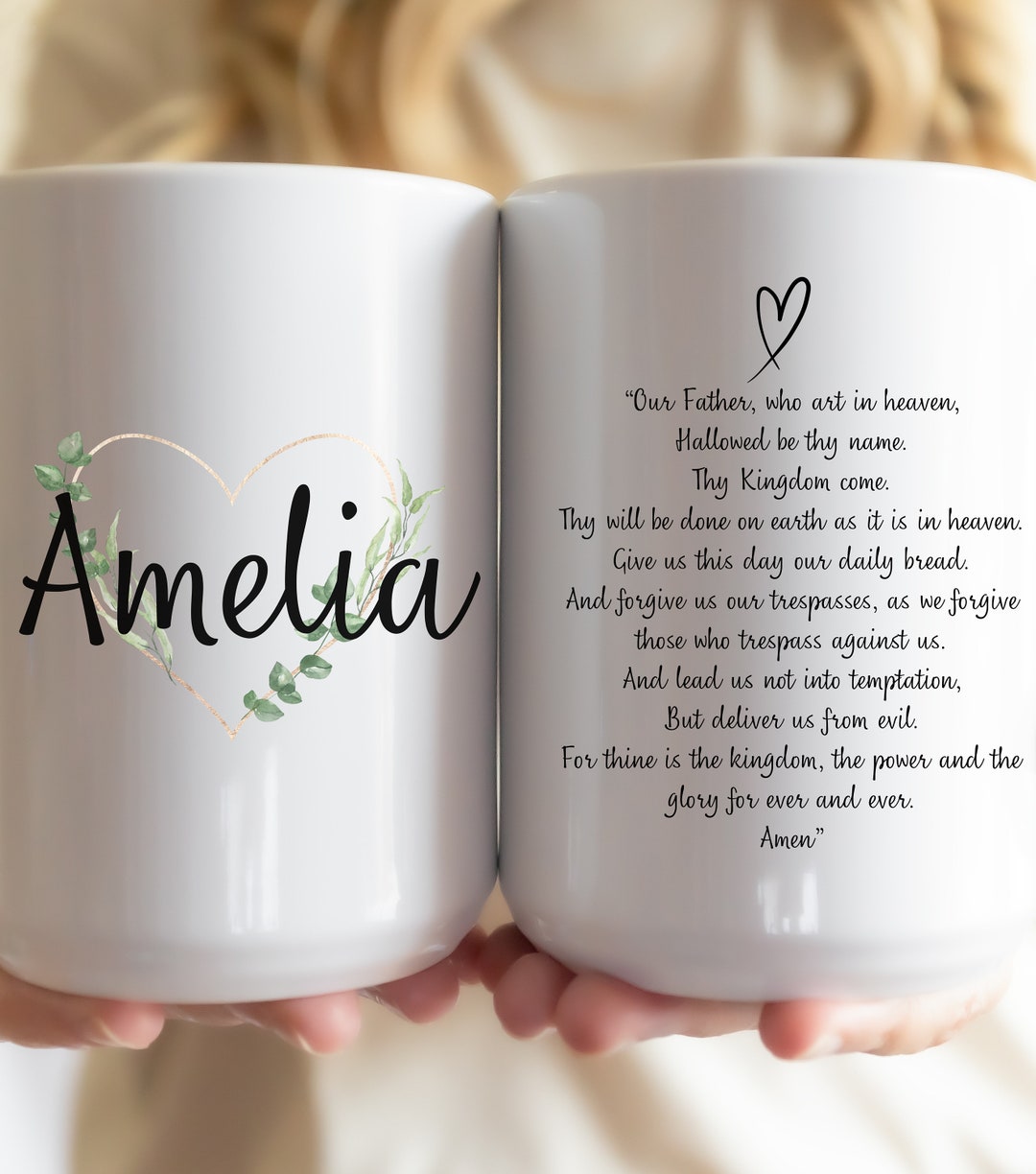 Personalized Christian Mug, Names of God Mug, Personalized Mug, Cross ...
