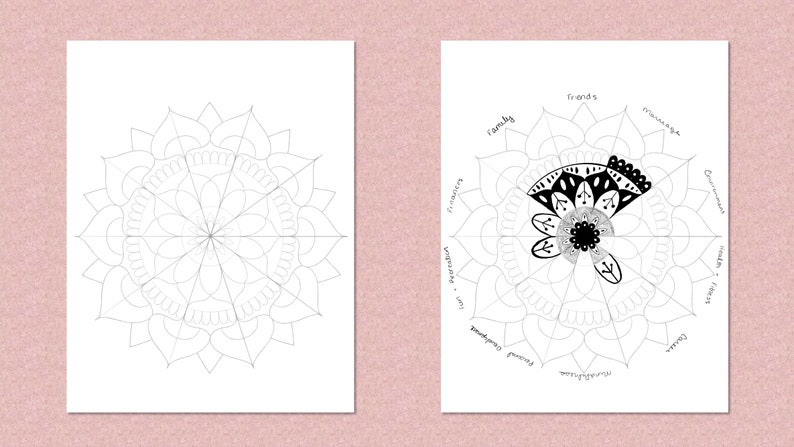 Level 10 Life Mandala Bullet Journal Journal Pages Goal Planner Goal ...