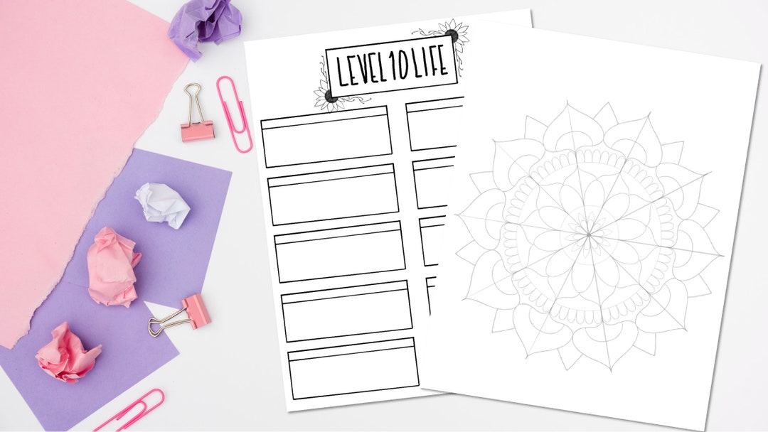 Level 10 Life Mandala Bullet Journal Journal Pages Goal Planner Goal ...