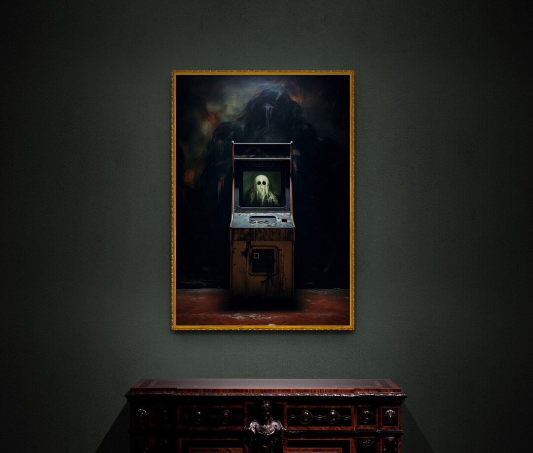 Ghost Arcade Machine Spooky Art Dark Academia Vintage - Etsy