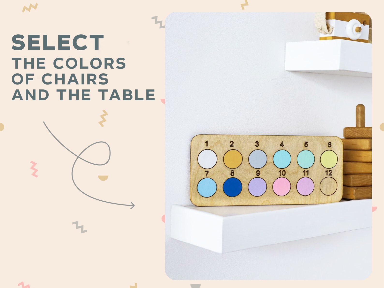 Handmade Montessori Table and Chair Set, Unique Kids Furniture, Kids ...