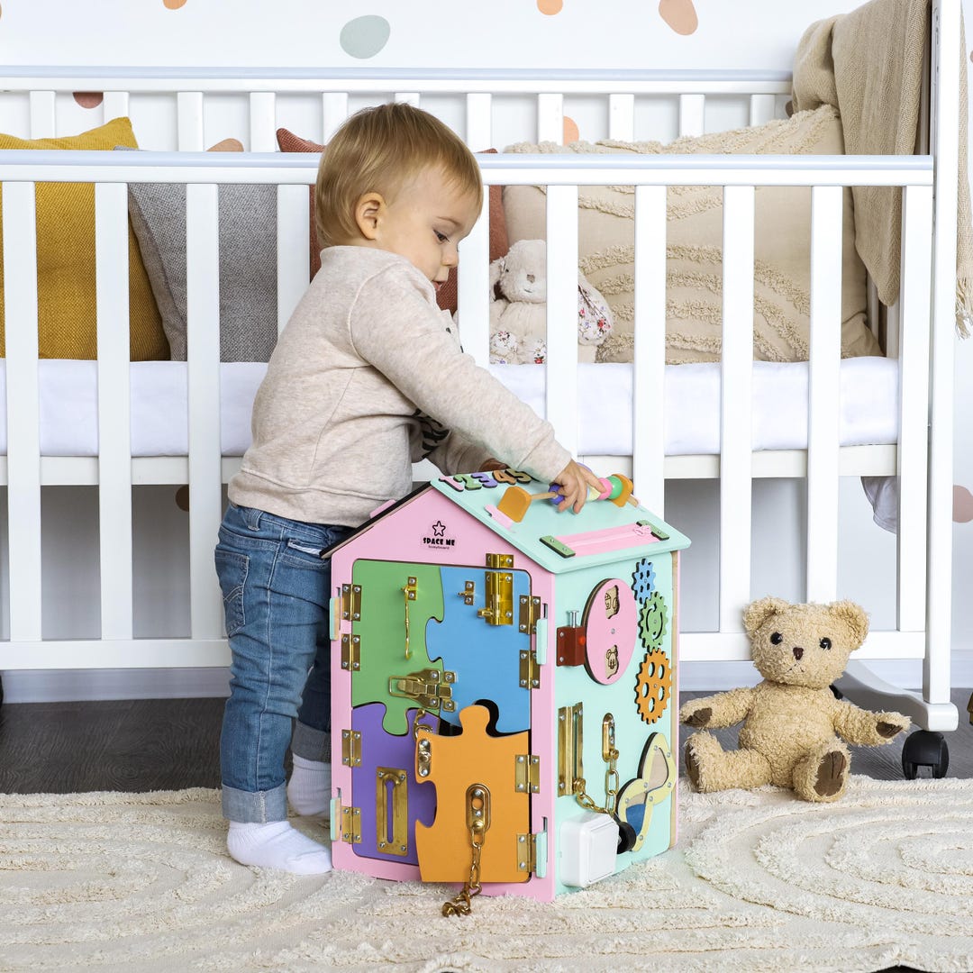 Busyboard Activity Customizable for Kids - 45x32 Cm 6-sided Learning ...