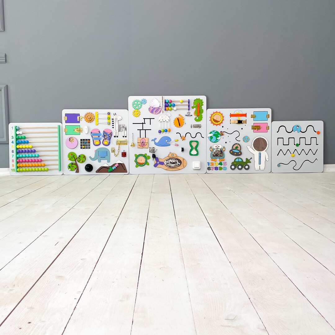 Busy Board 5 Parts Toddler Sensory Board for 1 2 3 Year Old - Etsy