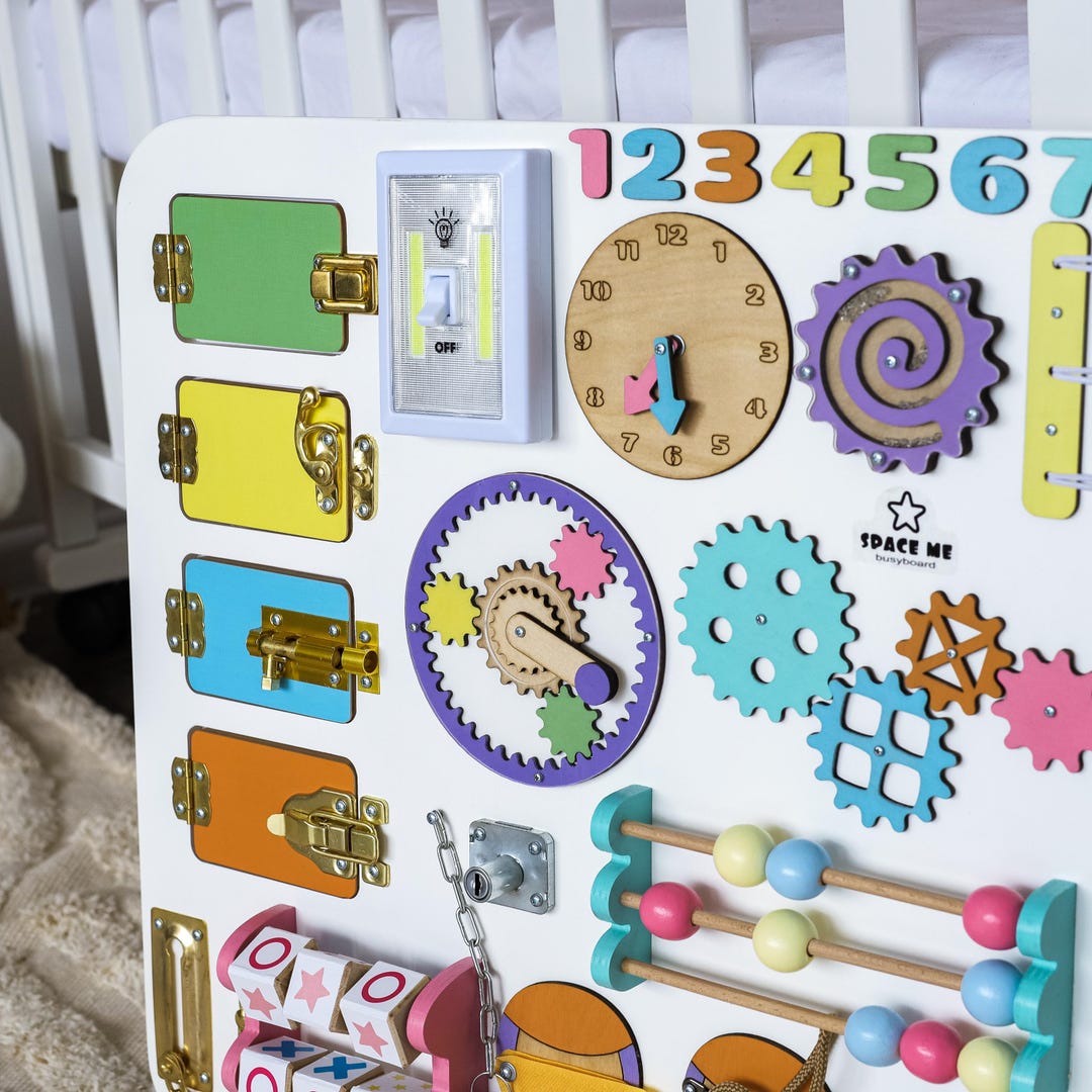 Customizable Children's Busy Board 50x80 Cm - Educational Sensory ...