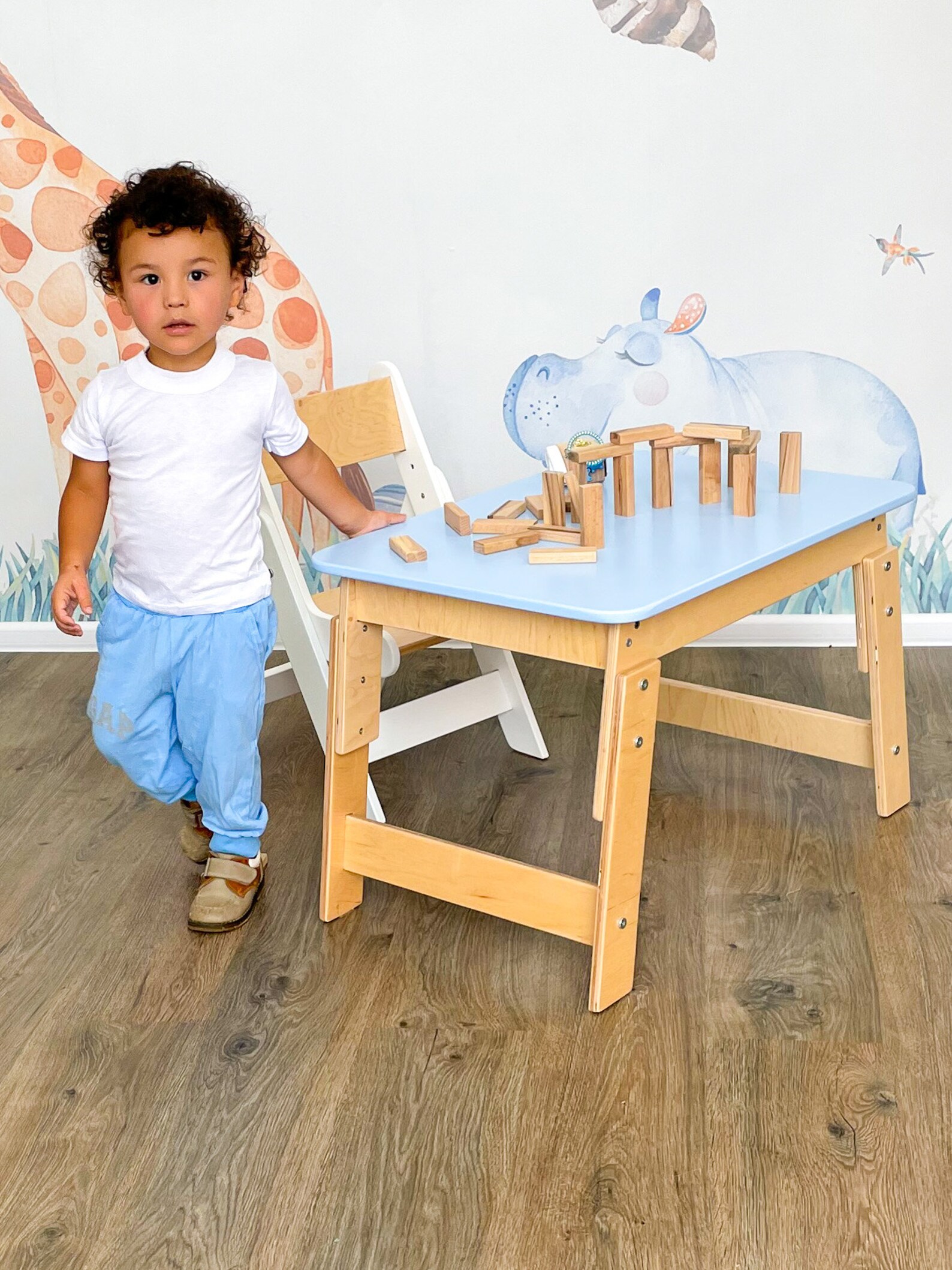 Handmade Montessori Table and Chair Set, Unique Kids Furniture, Kids ...