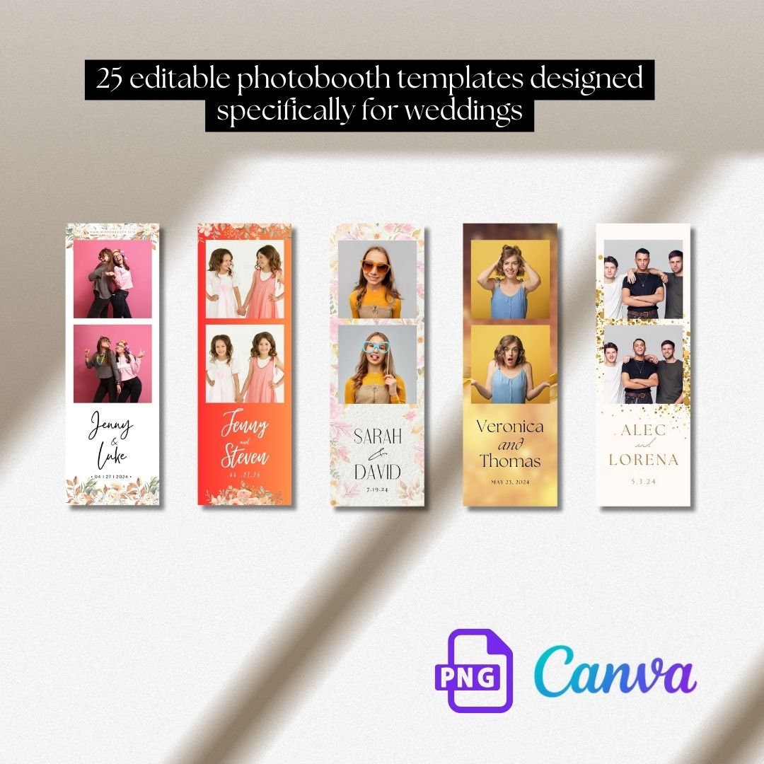 BUNDLE: Photo Booth Strip Template, Wedding Photo Booth Template ...