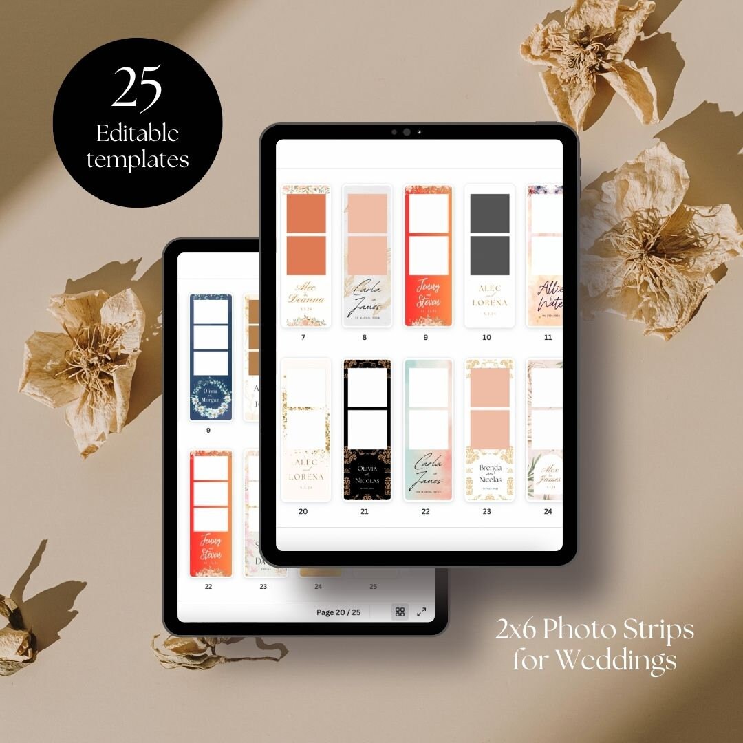 BUNDLE: Photo Booth Strip Template, Wedding Photo Booth Template ...