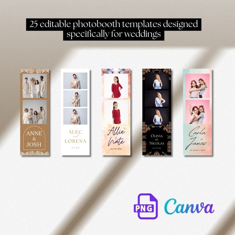 BUNDLE: Photo Booth Strip Template, Wedding Photo Booth Template ...