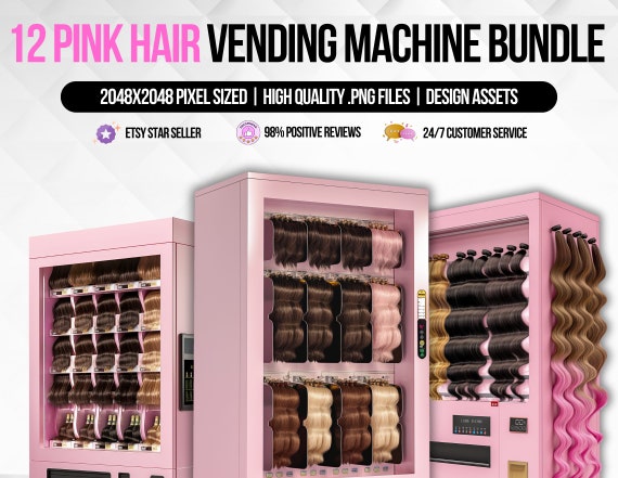 Hair Vending Machines CLIPART Hair PNG Hair Clipart Wig Clipart Hair Logo Planner Clipart Hair Business Hair Bundles Etsy