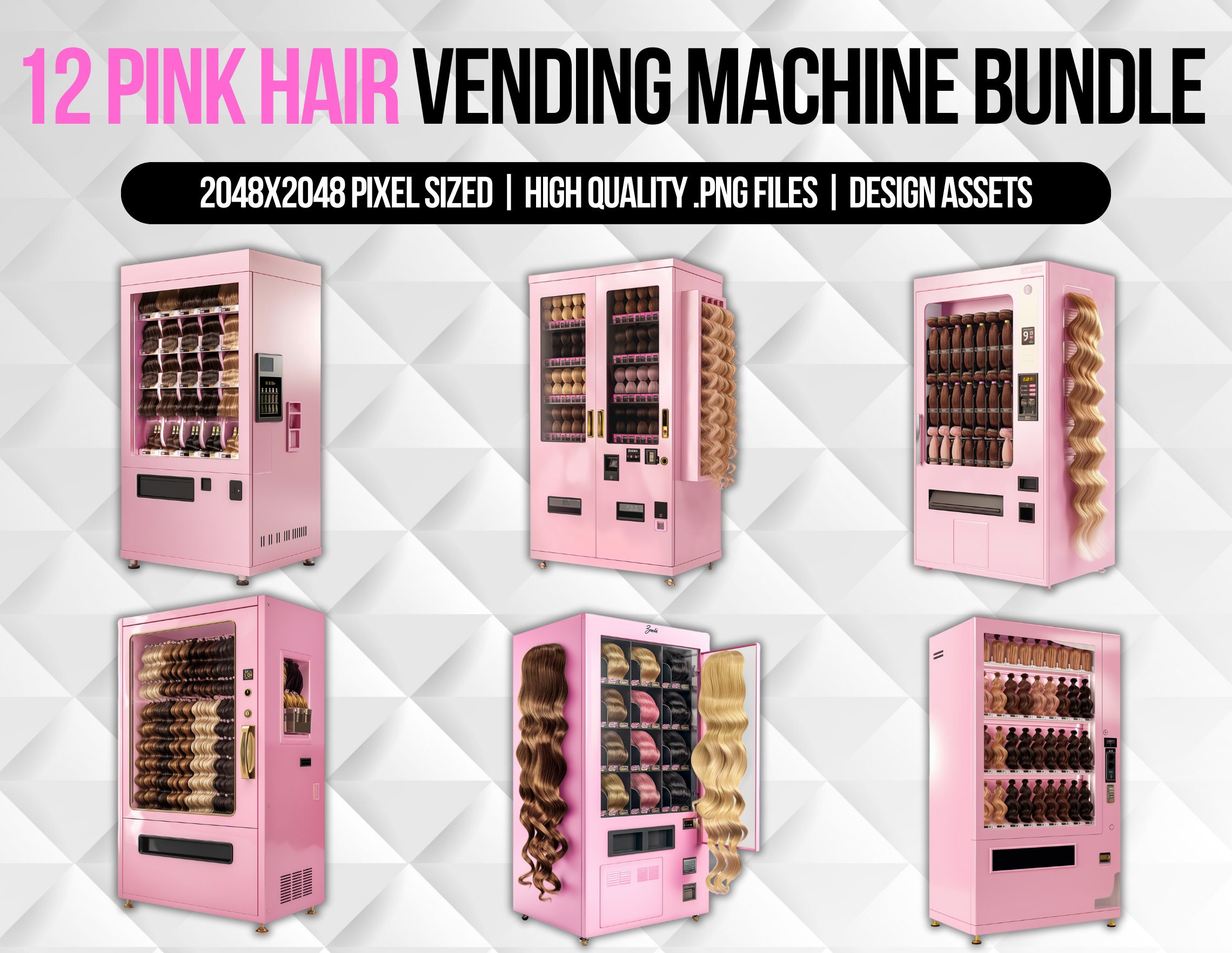 Hair Vending Machines CLIPART, Hair PNG, Hair Clipart, Wig Clipart ...