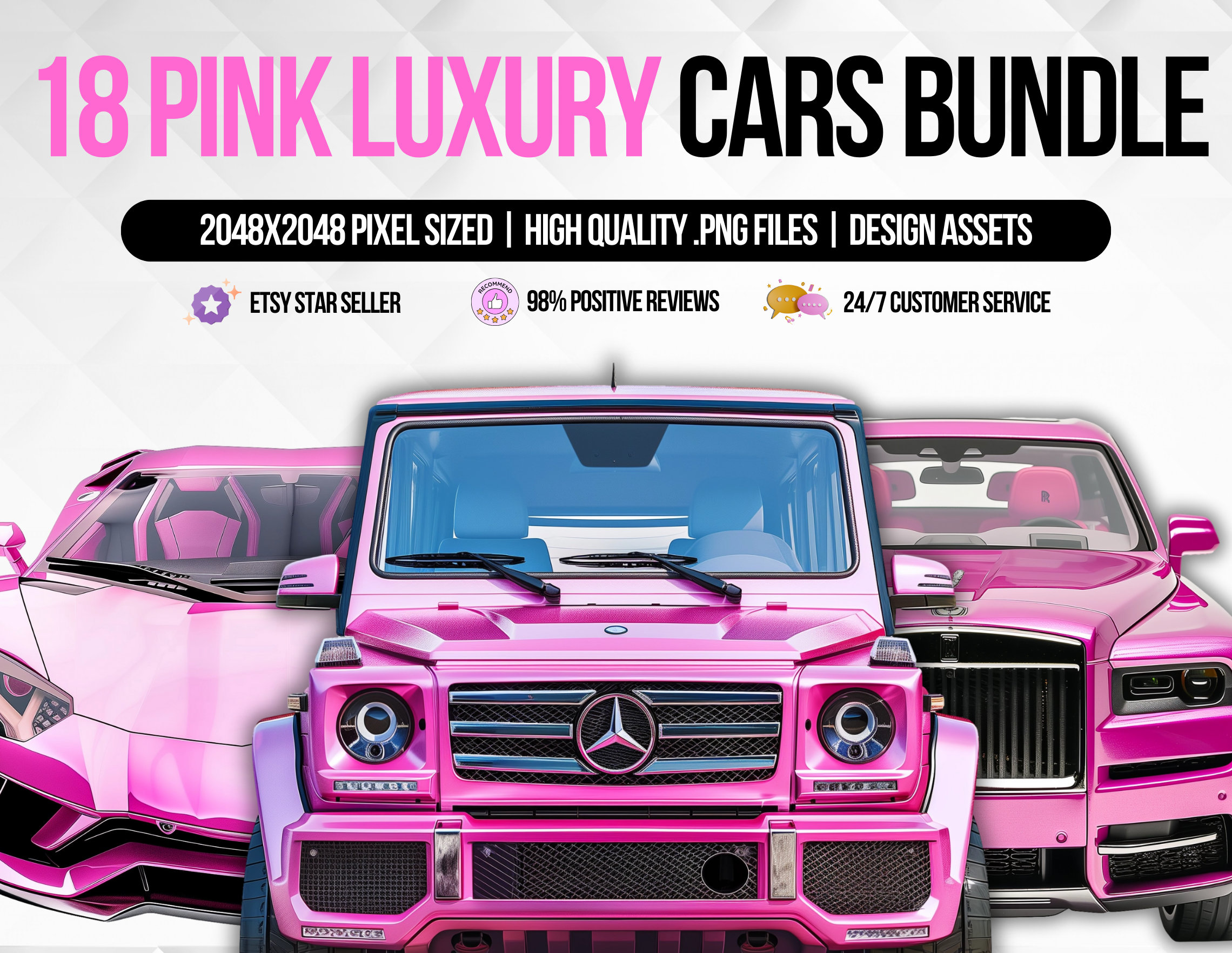 18 Pink Luxury Car Cliparts - High-quality PNG Images for Design and ...