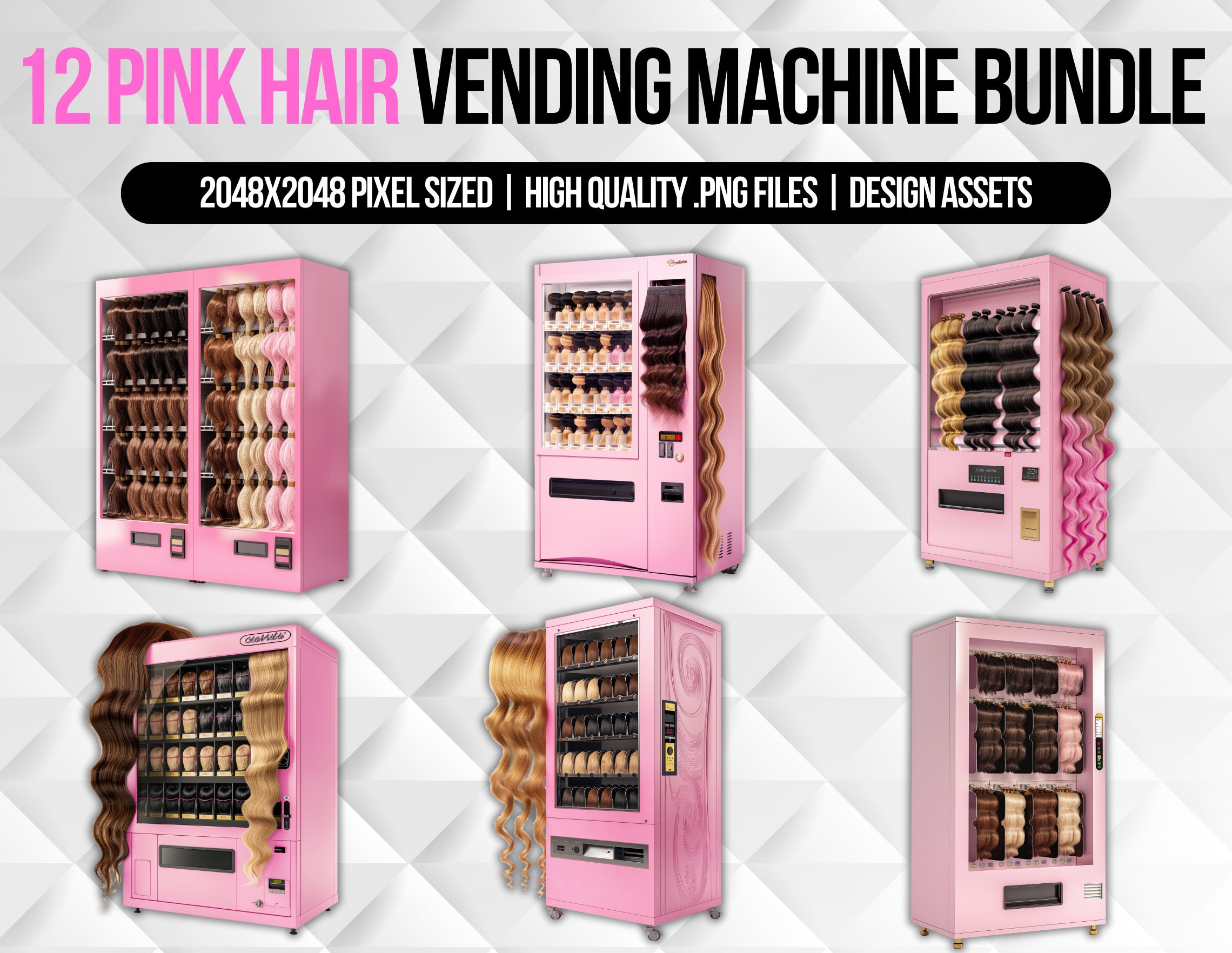 Hair Vending Machines CLIPART, Hair PNG, Hair Clipart, Wig Clipart ...