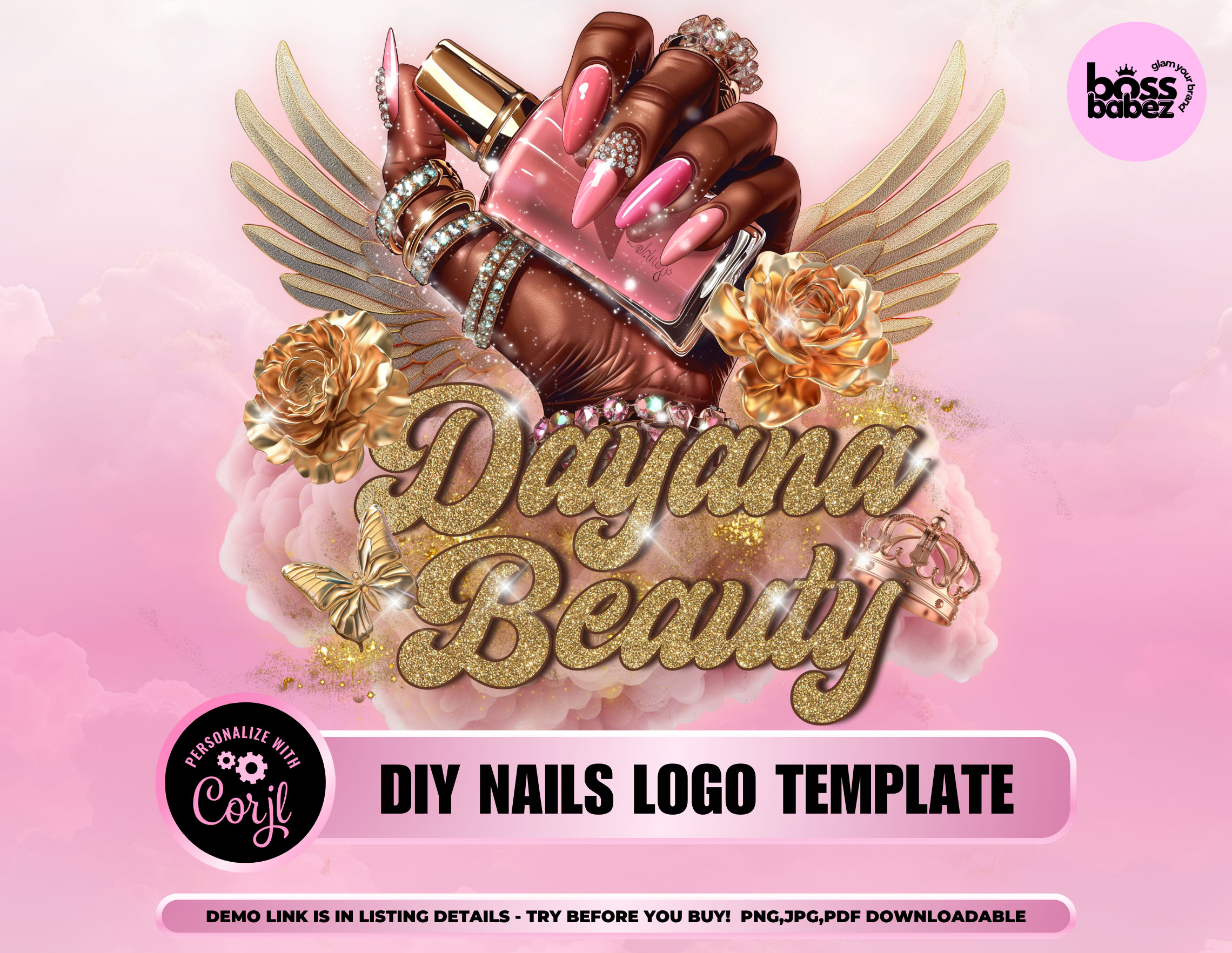 Nail Tech Logo, Logo Design, Logo, Premade Logo, Logo Template, Nails ...
