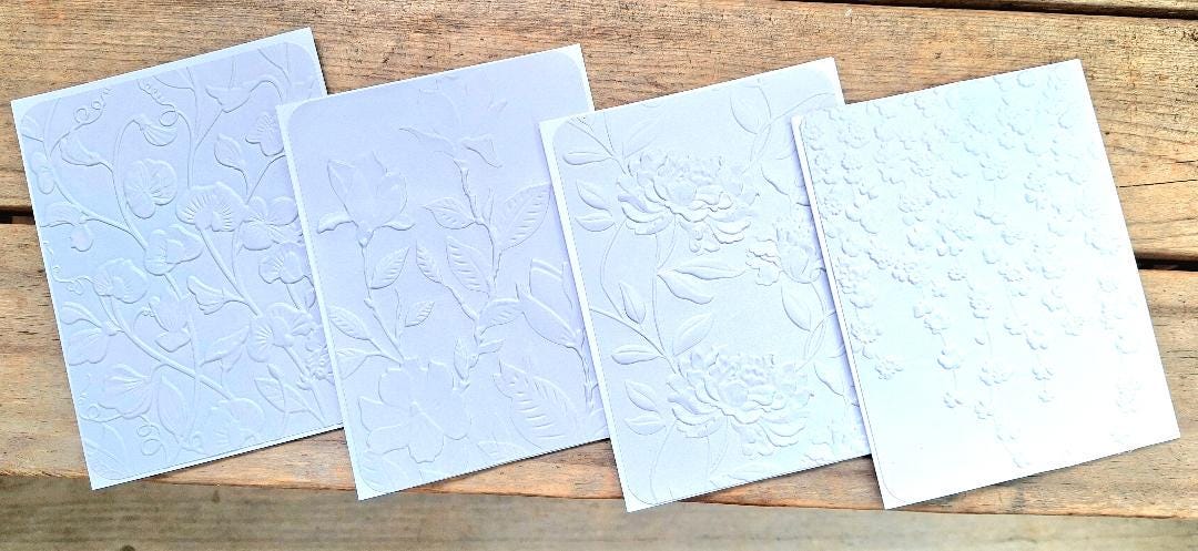 Greeting Cards Set, Blank Cards, Embossed Greeting Cards, White ...