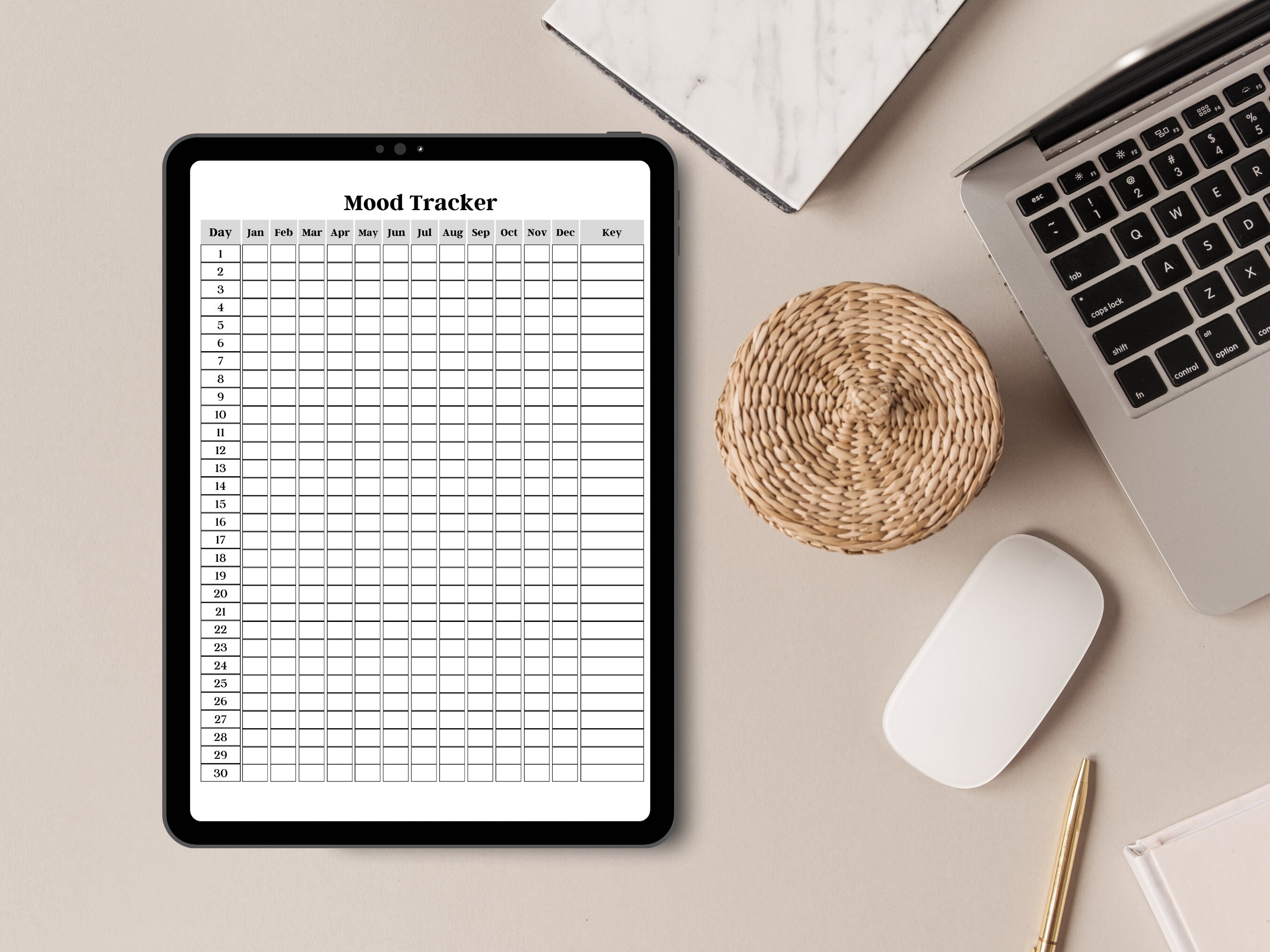 Mood Tracker Printable Planner Yearly Mood Log Self Care - Etsy
