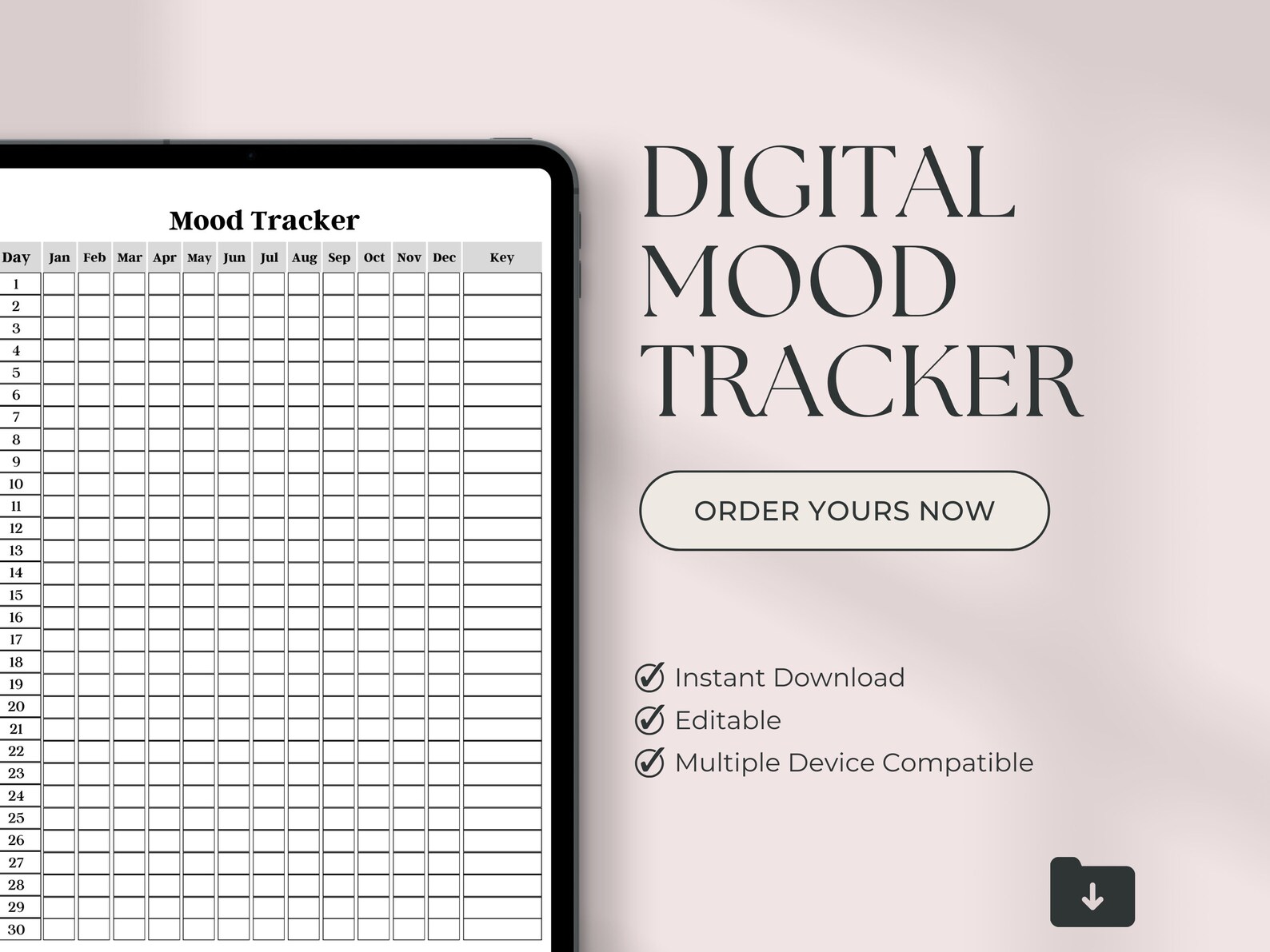 Mood Tracker, Printable Planner, Yearly Mood Log, Self Care, Yearly ...