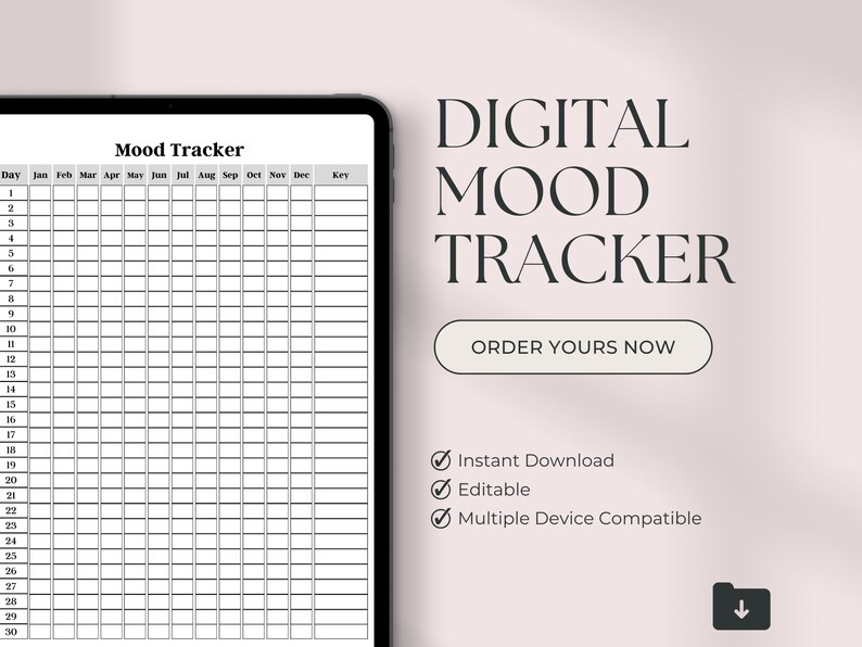 Mood Tracker Printable Planner Yearly Mood Log Self Care - Etsy