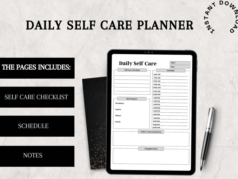 Daily Self Care Planner, Self Care Planner, Self Love Planner ...
