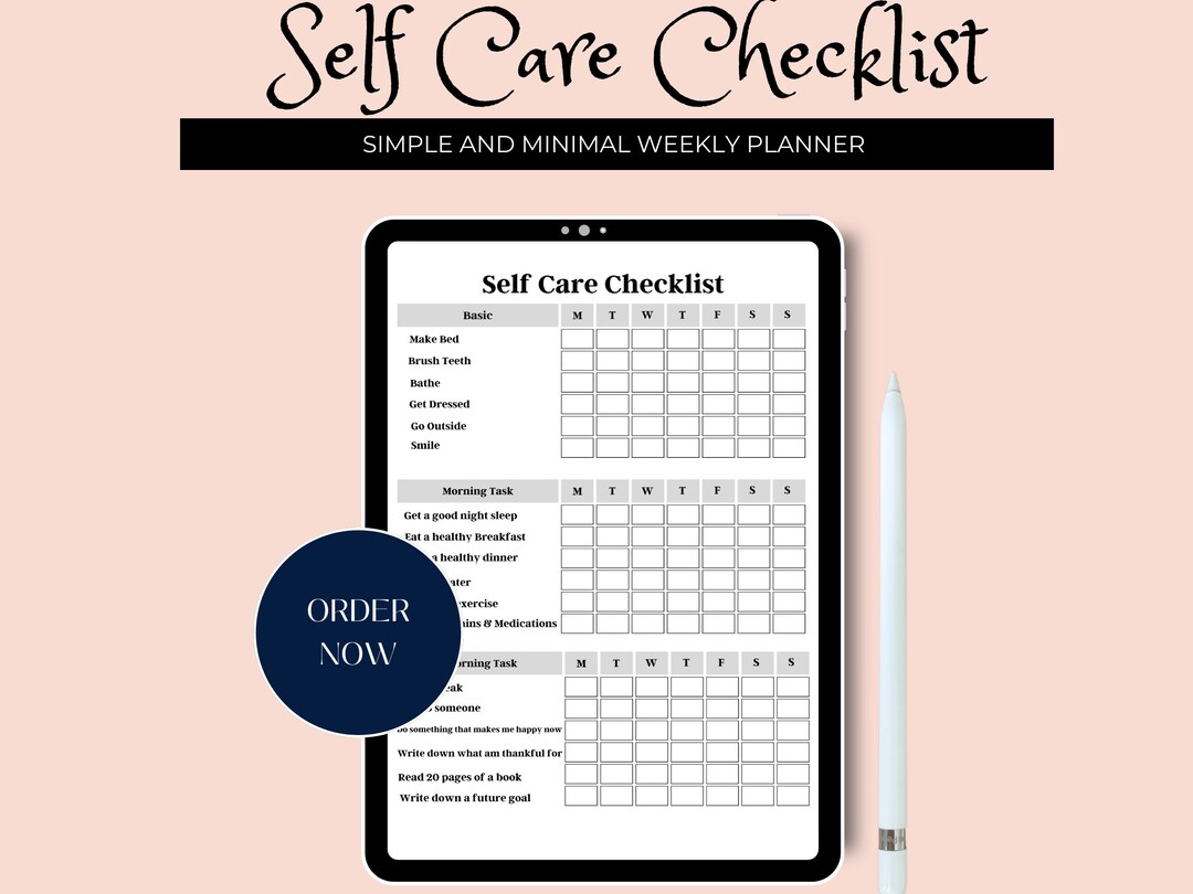 Self Love Checklist, Self Care Printable, Self Love Planner, Self Love ...
