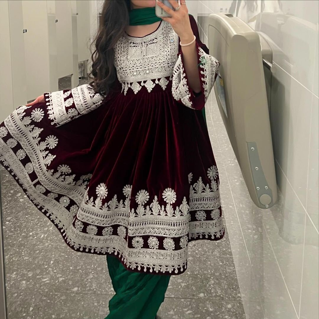 Dress Handmade Afghan Traditional Traditional Afghan Dress Afghan Women ...