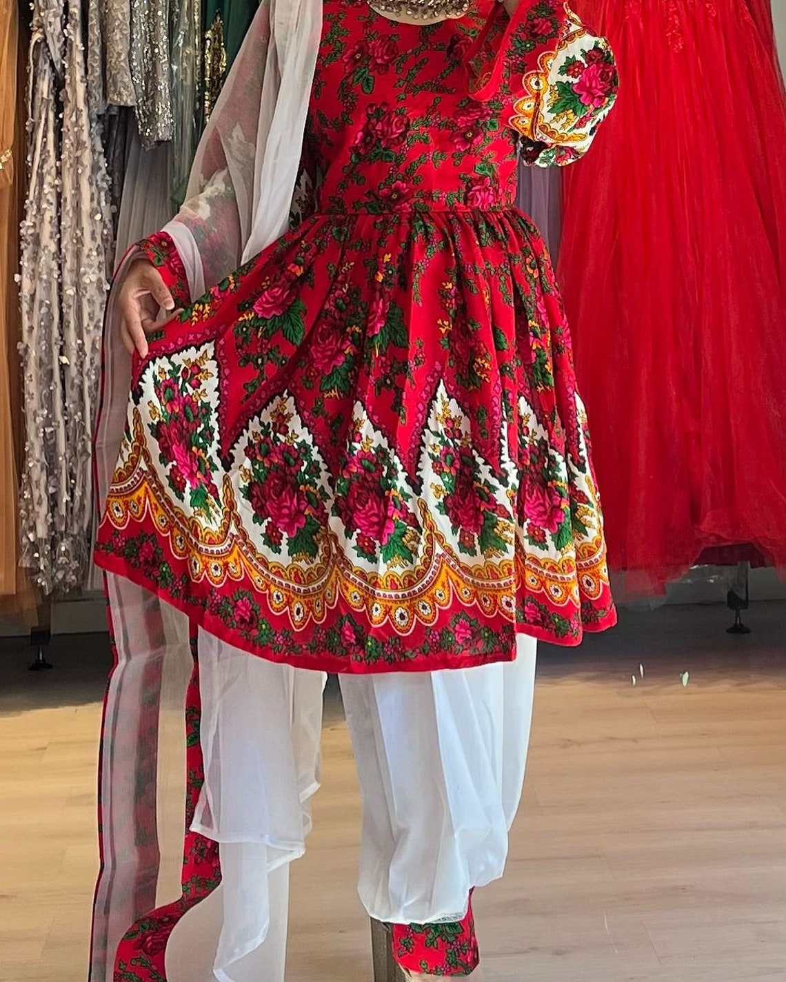 Hazara Afghan Dress Afghan Kuchi Velvet Charma Embroidery Handmade ...