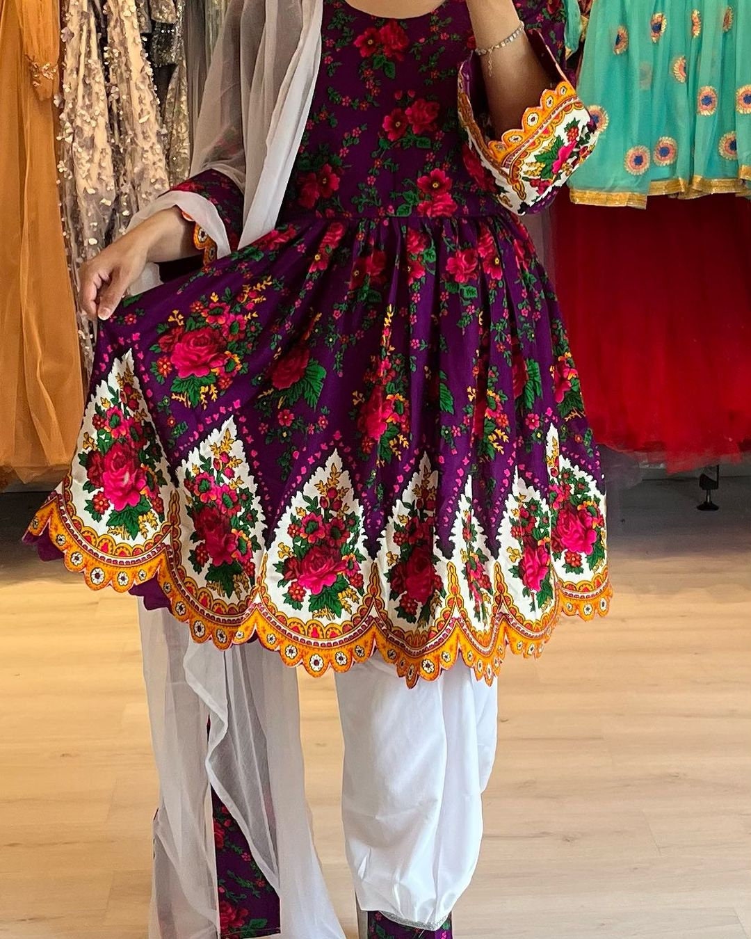 Hazara Afghan Dress Afghan Kuchi Velvet Charma Embroidery Handmade ...