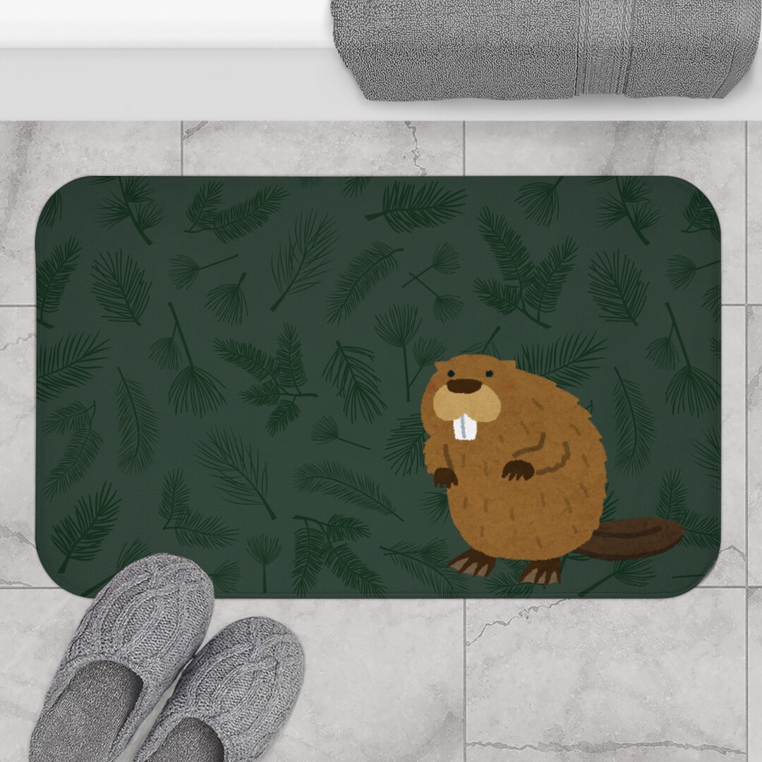 Beaver Cabin Bathroom Rug, Forest Cabin, RV or Home Bath Mat - Etsy