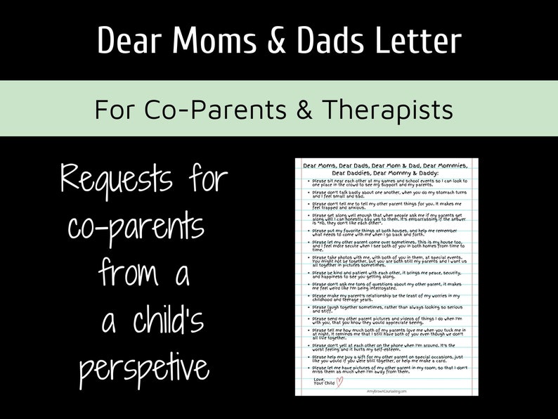 Co-parenting Letter From a Child's Perspective: Dear Moms and Dads ...