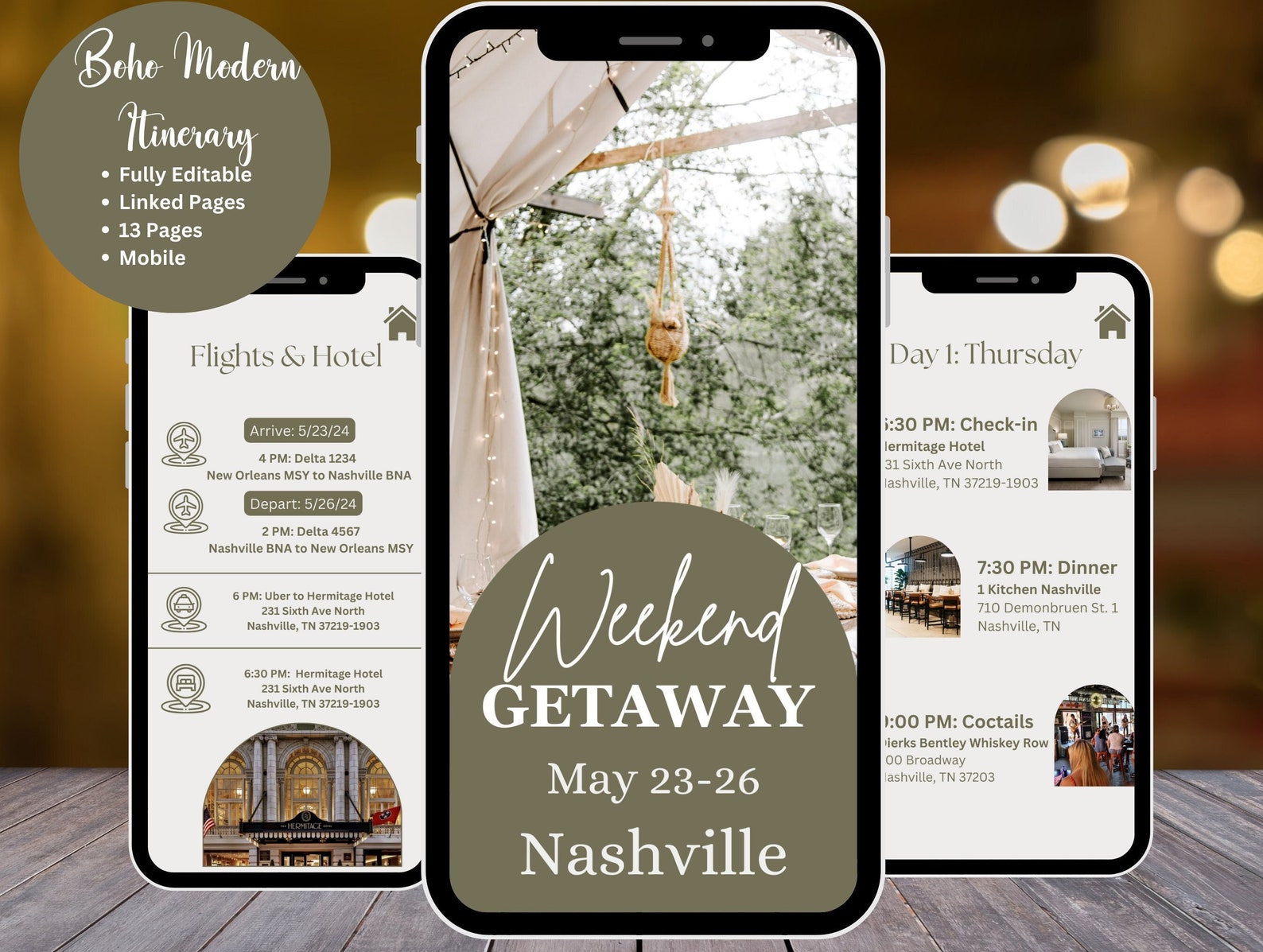 Boho Weekend Getaway Planner, Girls Trip, Bachelorette Trip, Digital ...