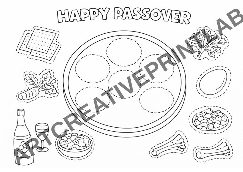 Passover Kids Placemat Printable Set of 4 | Pesach Activity Sheets ...