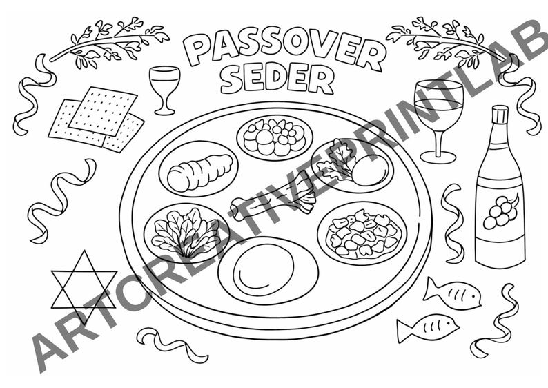 Passover Kids Placemat Printable Set of 4 | Pesach Activity Sheets ...