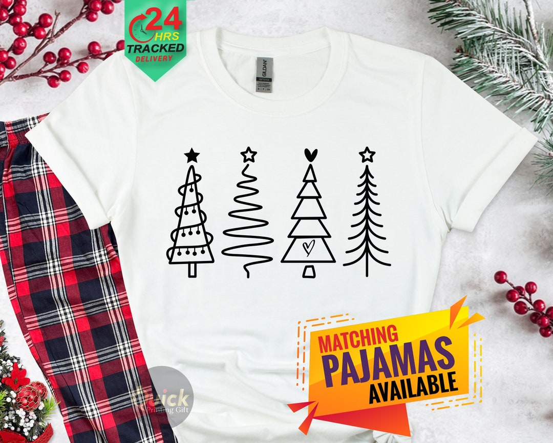 Merry Christmas Tree Tshirts 1, Matching Family Christmas Outfit, Cute ...
