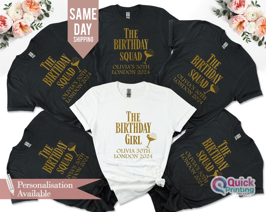 Personalized Birthday Squad T-shirts: Matching Party Tees - Etsy UK
