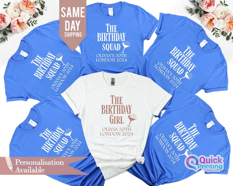 Personalized Birthday Squad T-shirts: Matching Party Tees - Etsy