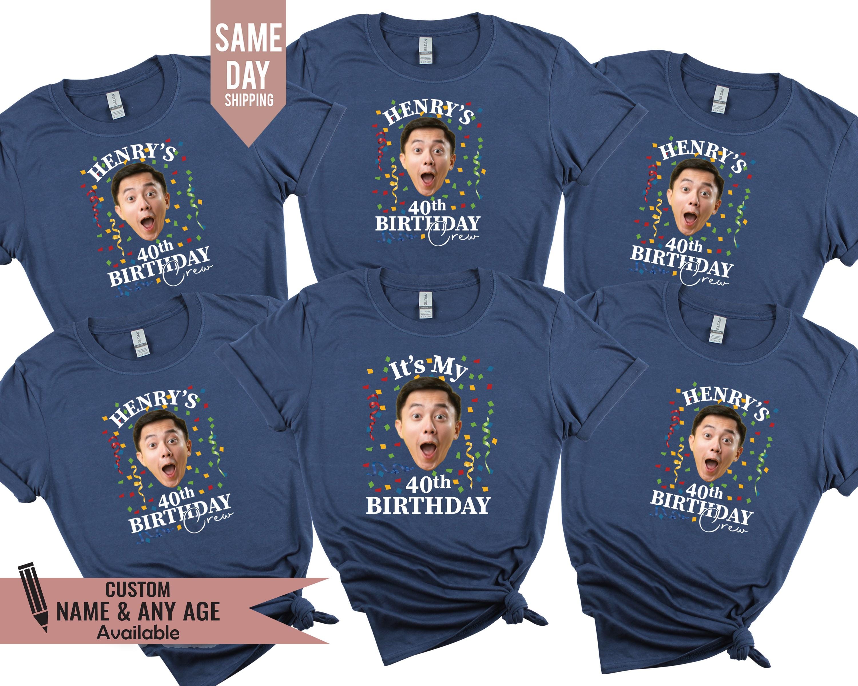 Custom Birthday Photo Shirt: Personalized Face Name Tee, Matching Group ...